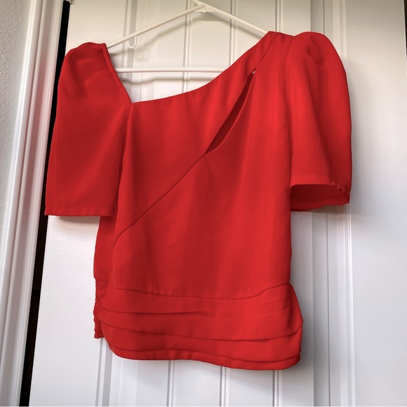 Milk & Honey | Tops | Milk Honey Bright Red Top | Poshmark